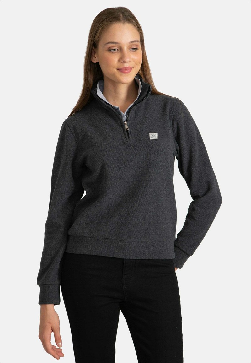 Jacey Quinn DOUBLE NECK HALF ZIP SWEATSHIRT - Strickpullover ...