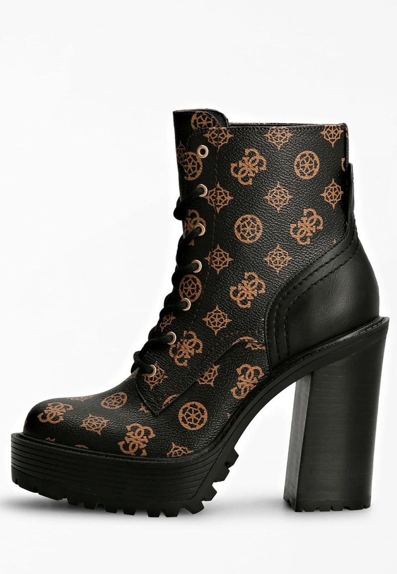 Guess SCHNÜRBOOT KALISSA LOGO PEONY - Platform ankle boots - braun ...