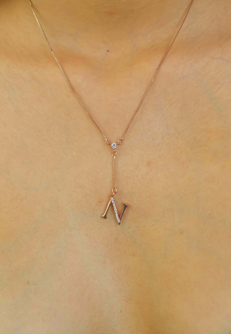 Bombay Sunset INITIAL ALPHABET LETTER N - Collar - rose gold/dorado ...