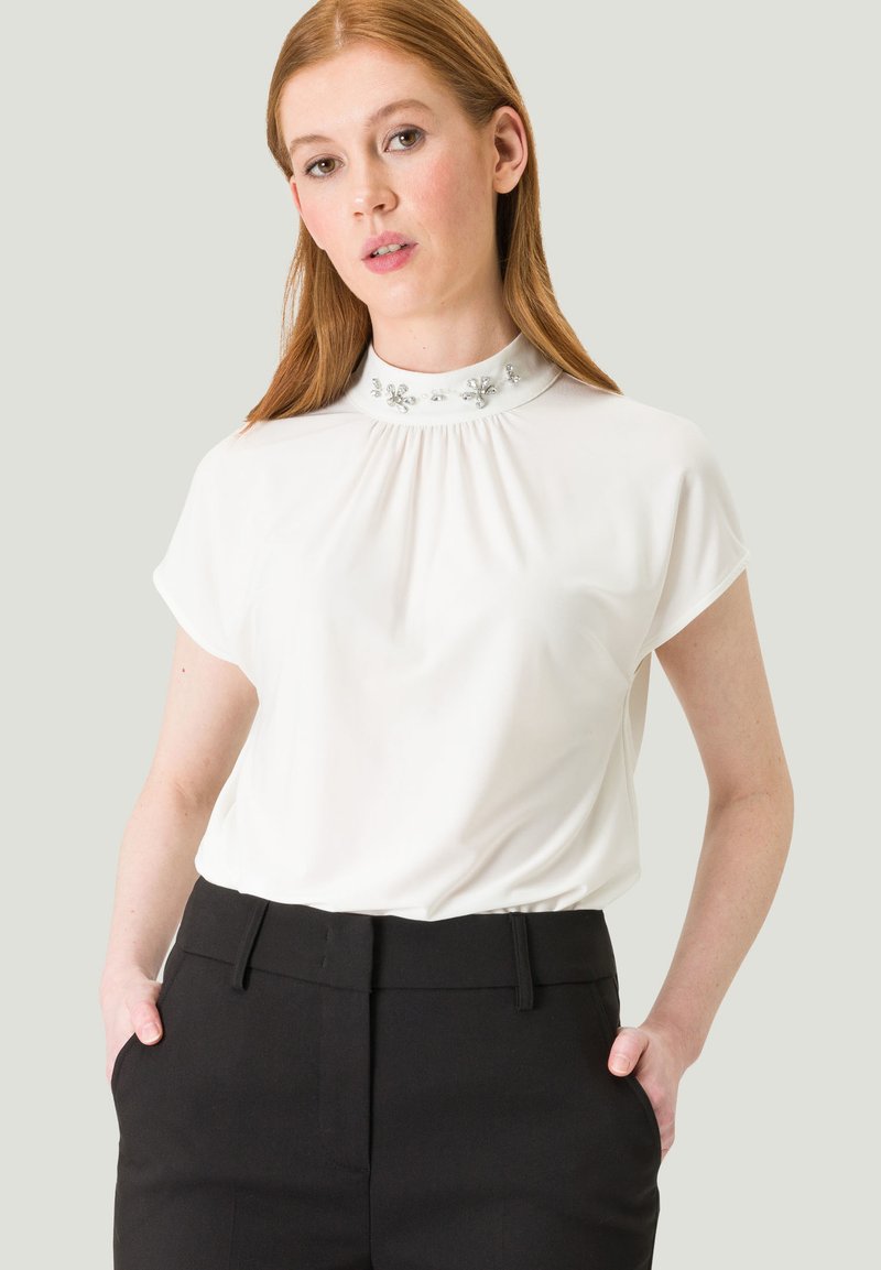 zero MIT STRASS DETAIL - Bluse - creamsilver/weiß - Zalando.de