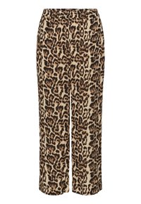 Kaffe KADACIA AMBER - Broek - naturel leopard print/bruin - Zalando.be
