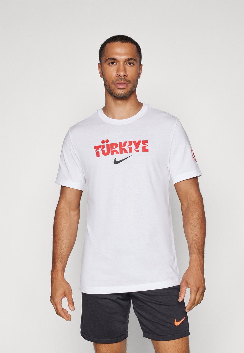 Nike Performance TURKIYE CREST TEE - Print T-shirt - white/sport red ...