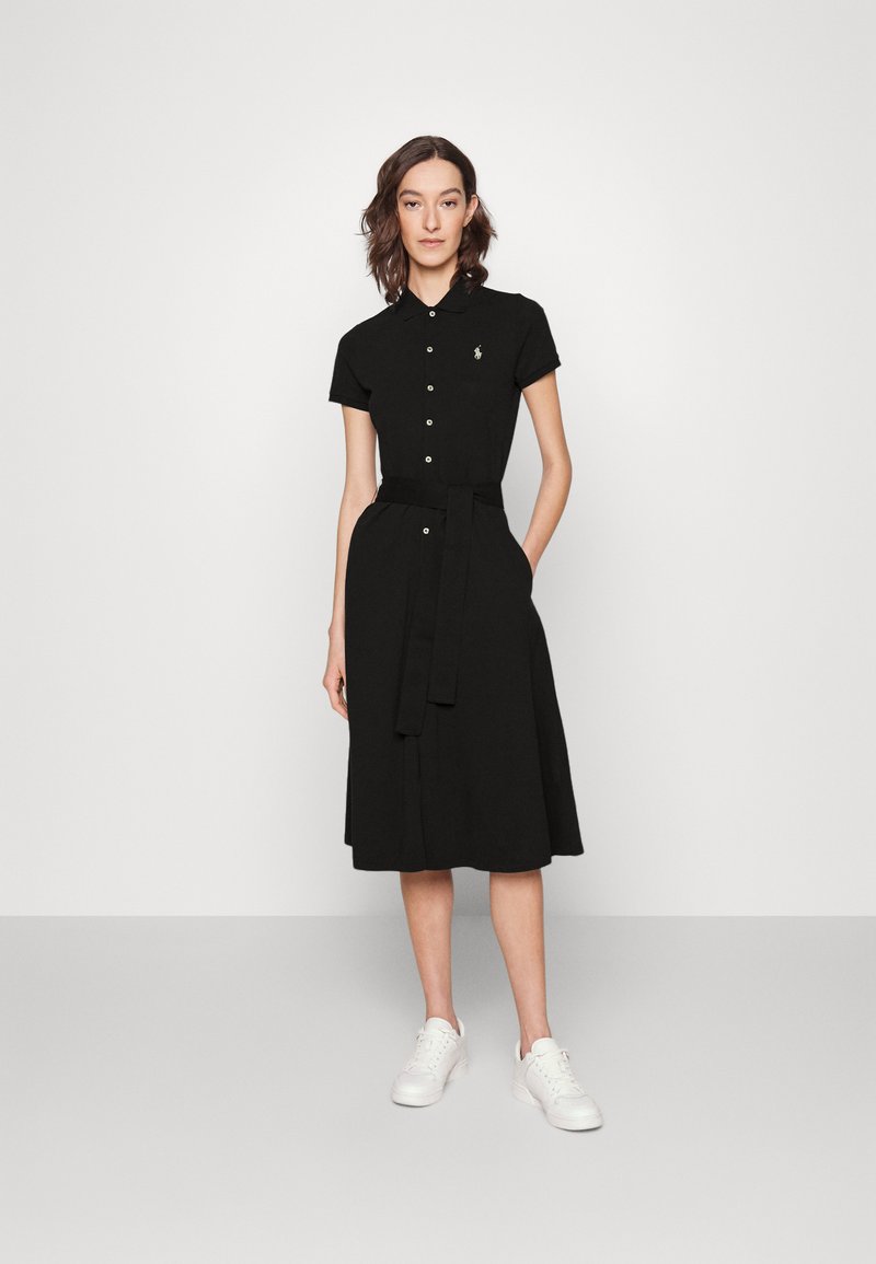 Polo Ralph Lauren SHORT SLEEVE DAY DRESS - Shirt dress - black - Zalando.ie