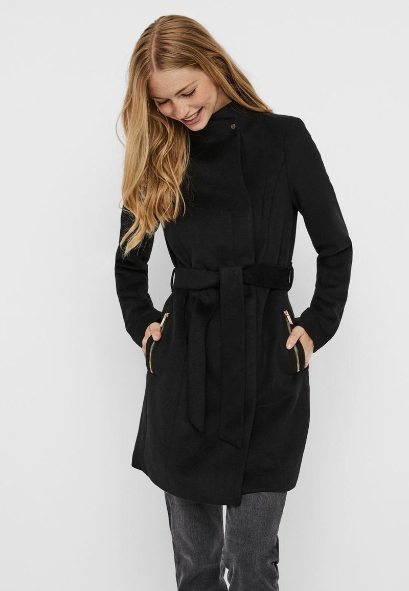 Vero Moda Klasyczny płaszcz/czarny - Zalando.pl