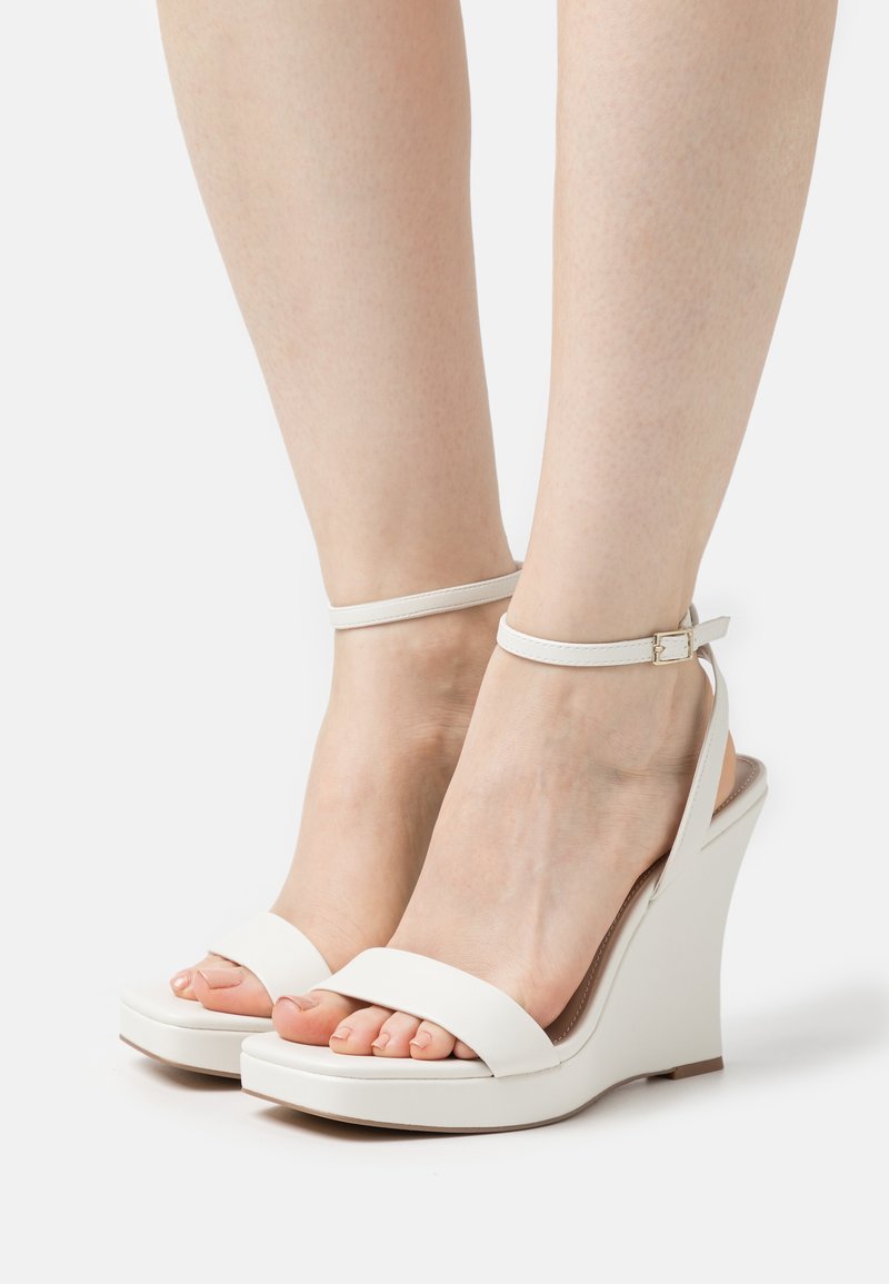 ALDO Platform sandals - white/bone/white - Zalando.ie