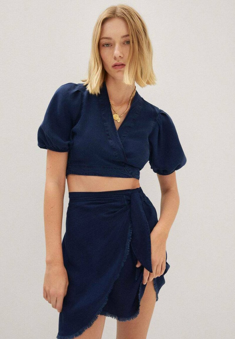 Mango MYKONOS - Blusa - dark blue/azul marino - Zalando.es