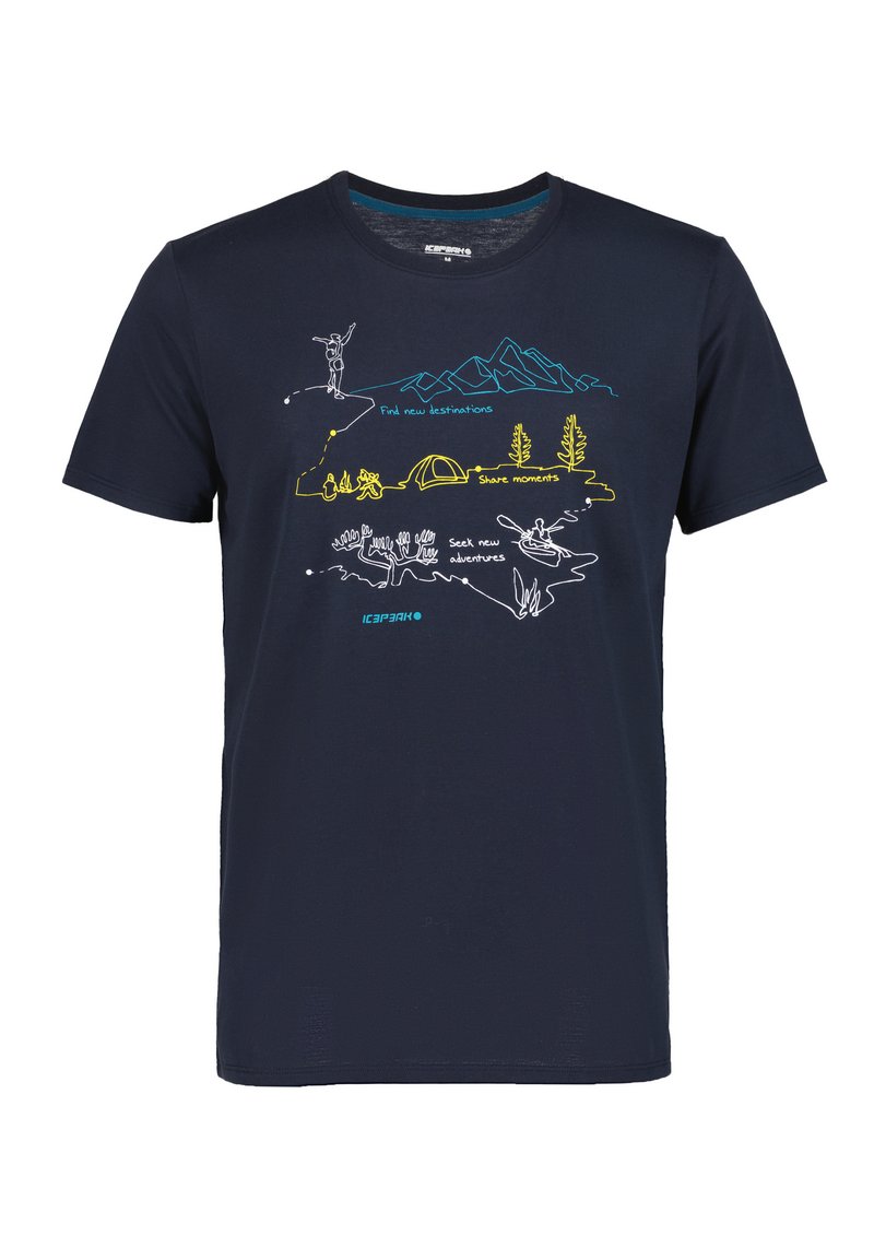 Icepeak BEEVILLE - T-Shirt print - dunkel blau/dunkelblau - Zalando.de