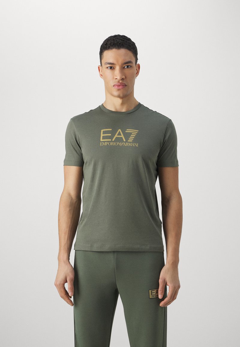 EA7 Emporio Armani Print T-shirt - verde scuro/green - Zalando.co.uk