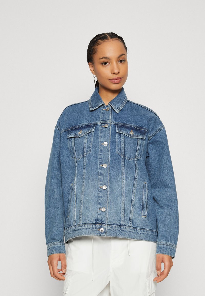 Colourful Rebel LOGO PATCH JACKET - Denim jacket - mid blue denim/blue ...