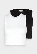 Weekday PURE CROP TANK 2PACK - Viršus - black/white/juoda - Zalando.lt
