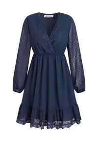 Cupshe ENCHANTING SEMI-SHEER MINI - Day dress - blue - Zalando