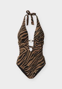 Bruno Banani MONOKINI EMBER - Swimsuit - black/gold-coloured/black ...