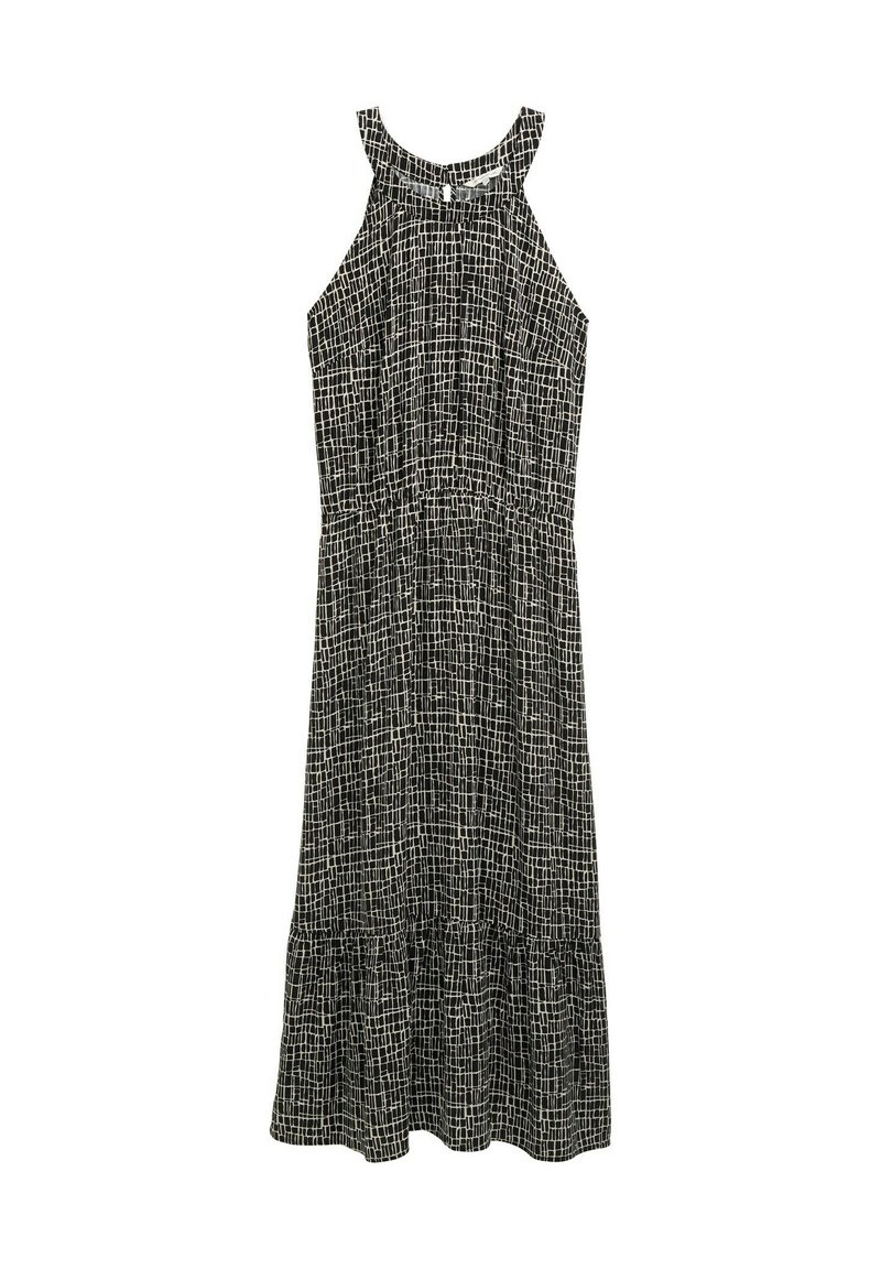 TOM TAILOR AMERICAN NECKLINE - Maxi-jurk - abstract black grid design ...