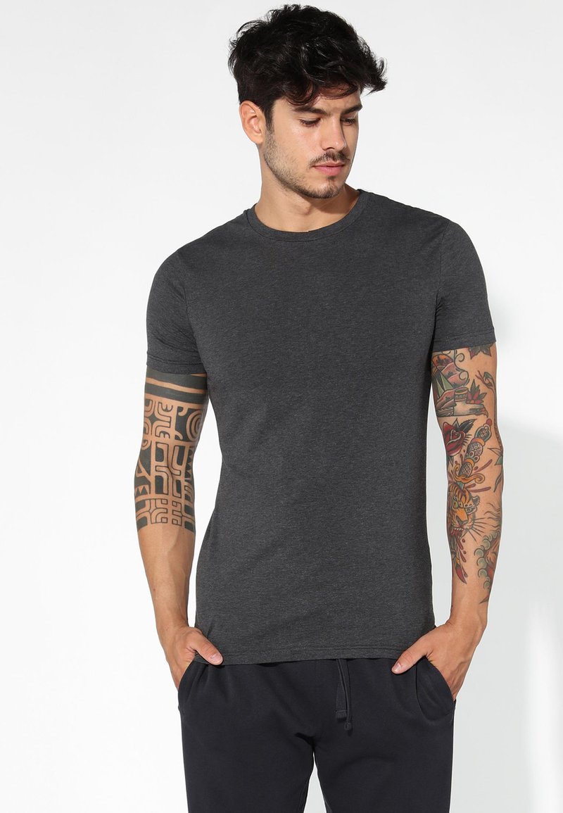 Tezenis STRETCH - T-shirt basic - dark grey mel/ciemnoszary - Zalando.pl