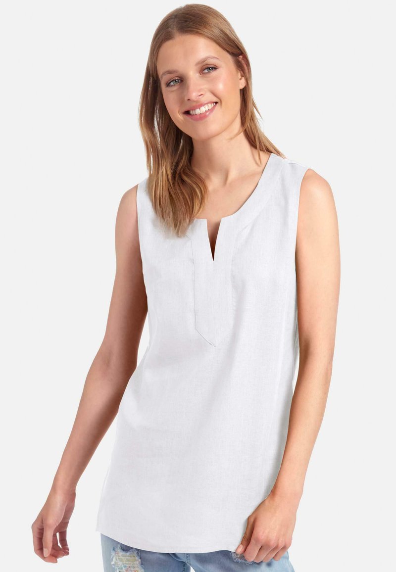 PETER HAHN Blouse - weiß/wit denim/whitedenim - Zalando.be