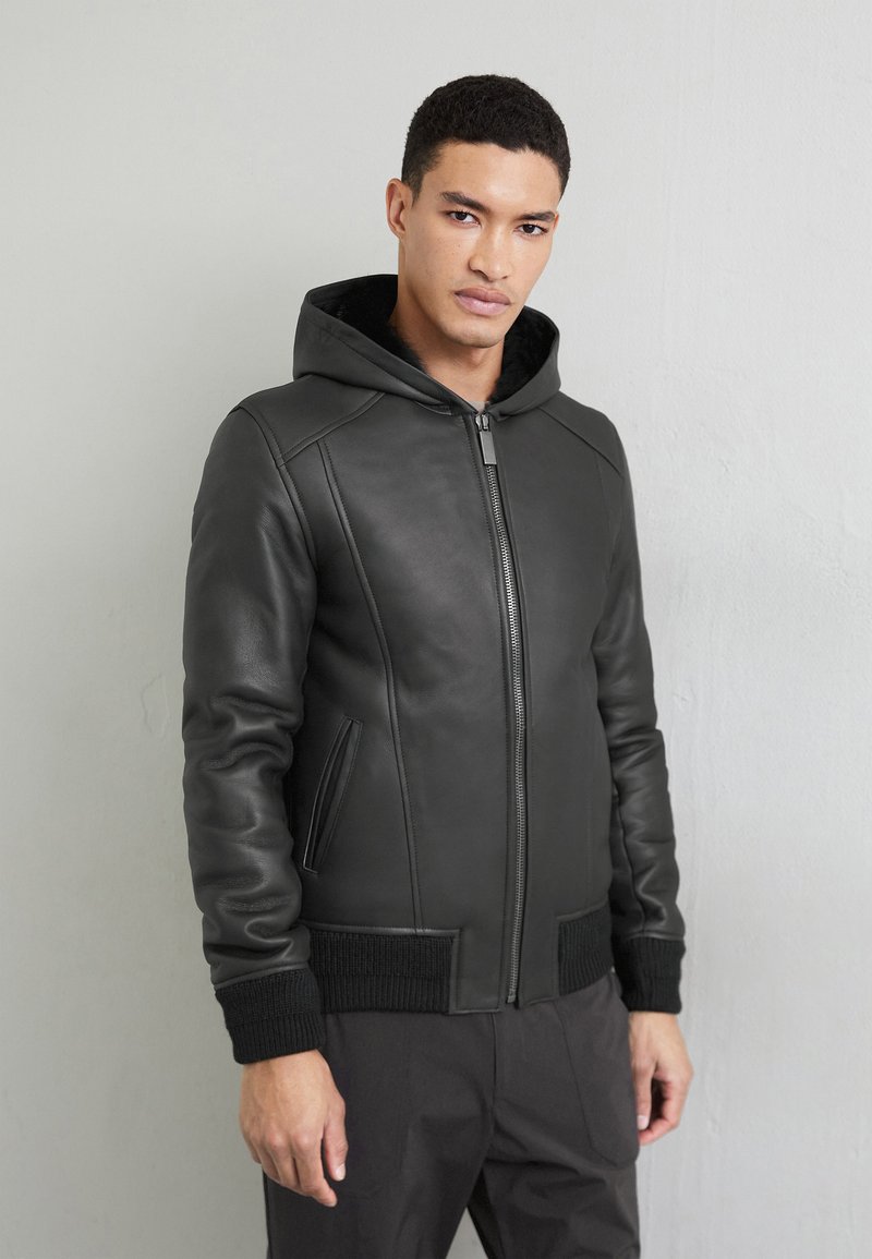 STUDIO ID SHERPA LINED JACKET - Leather jacket - black - Zalando.ie