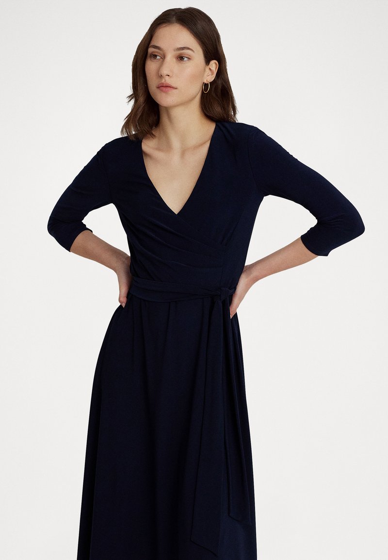 Lauren Ralph Lauren CARLYNA 3/4 SLEEVE DAY DRESS - Vestito di maglina - lighthouse navy/blu ...