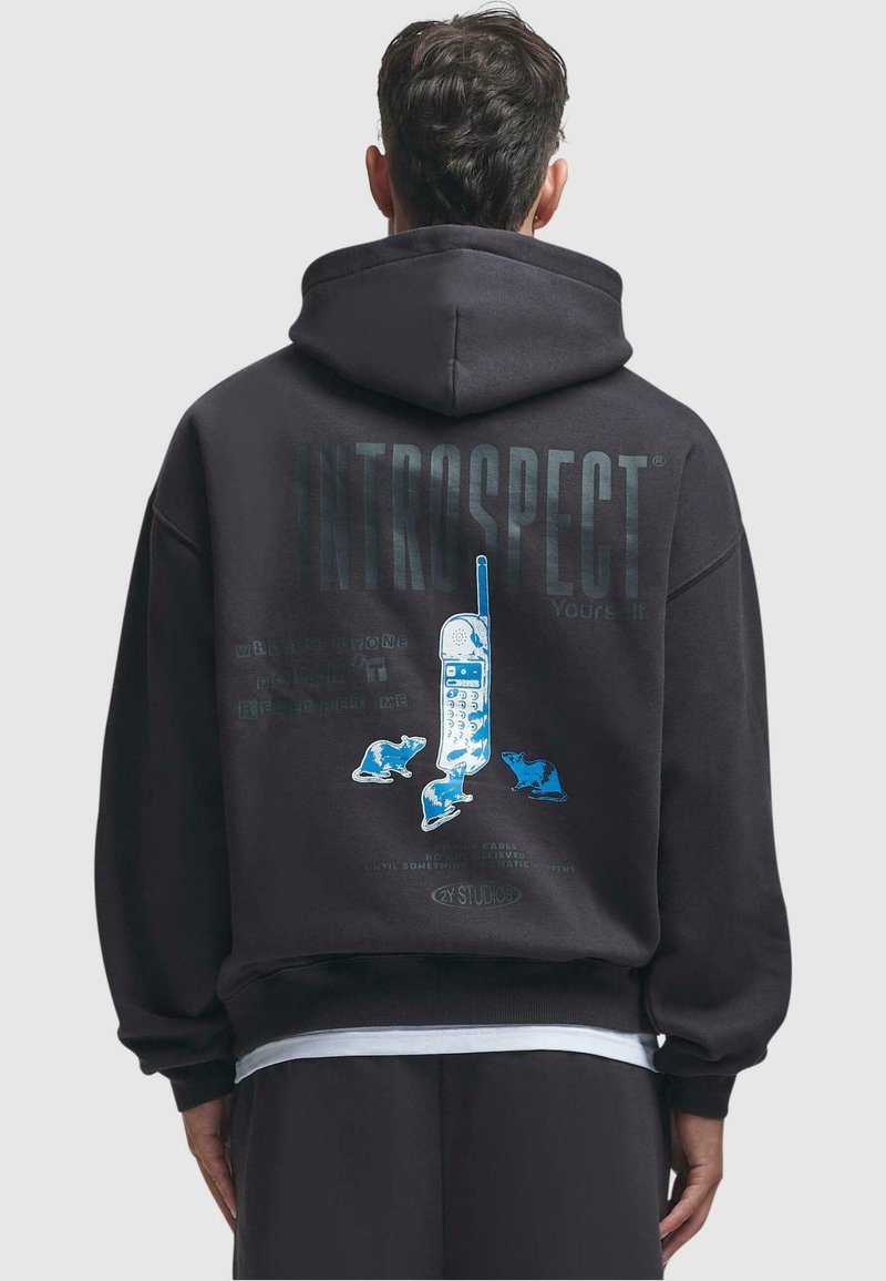 2Y Studios INTROSPECT - Kapuzenpullover - washed black/schwarz - Zalando.ch