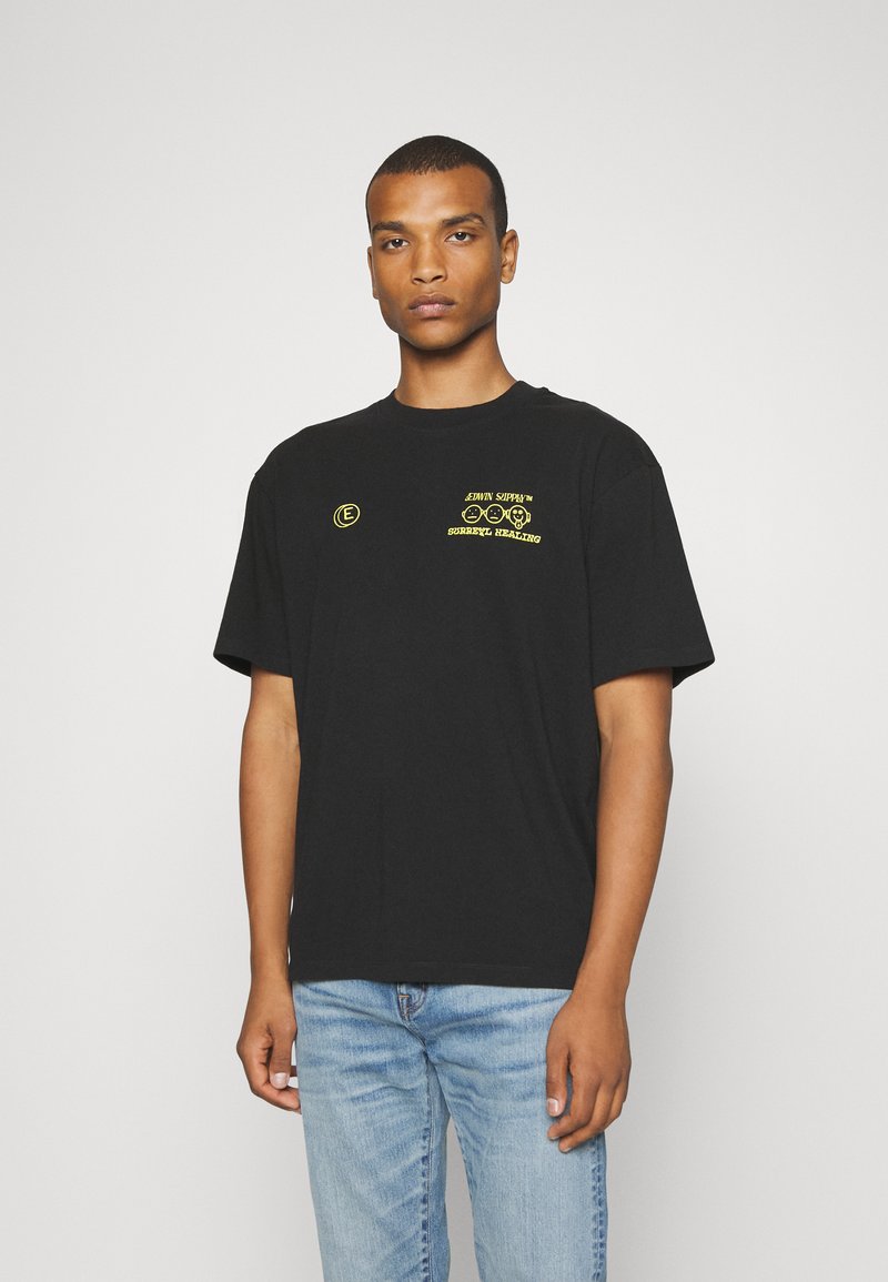 Edwin PLACEBO UNISEX - Print T-shirt - black - Zalando.co.uk