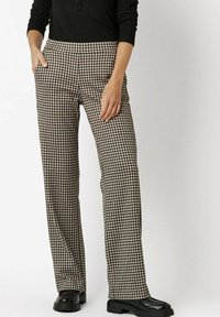 TONI STYLE - Trousers - black beige/black - Zalando