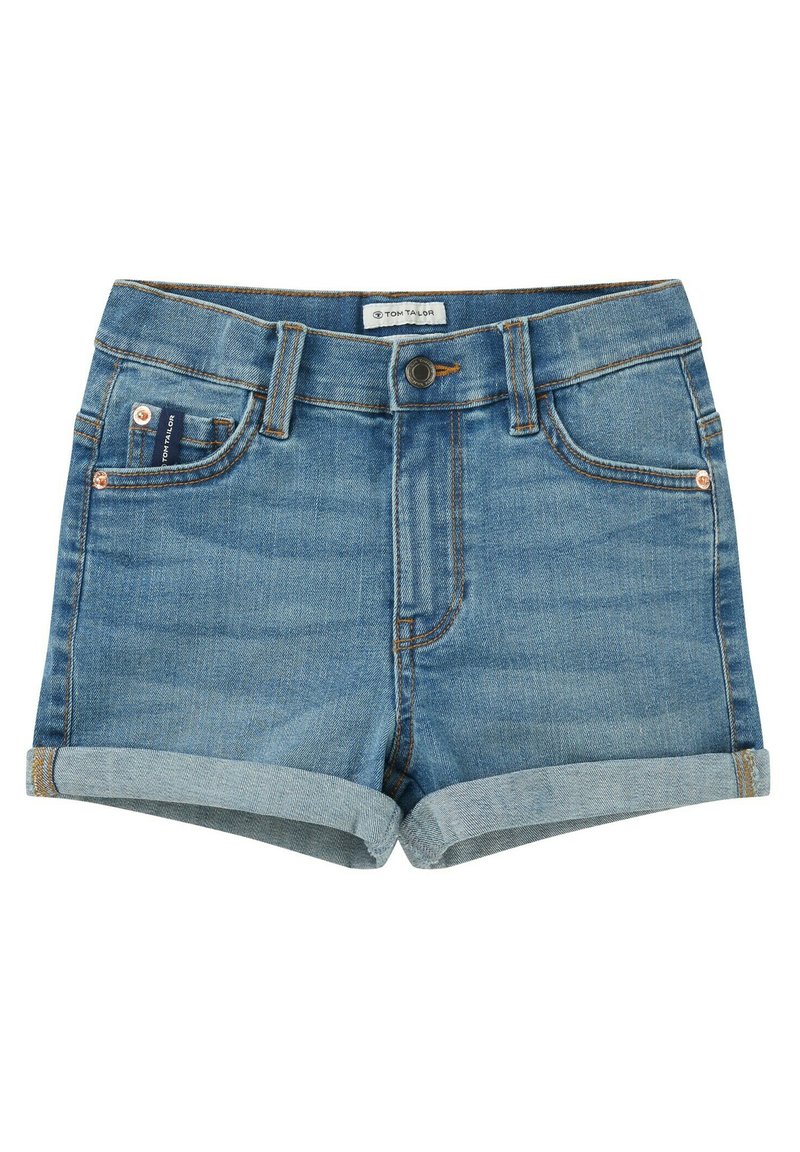 TOM TAILOR Denim shorts - clean mid stone blue denim/blue denim ...