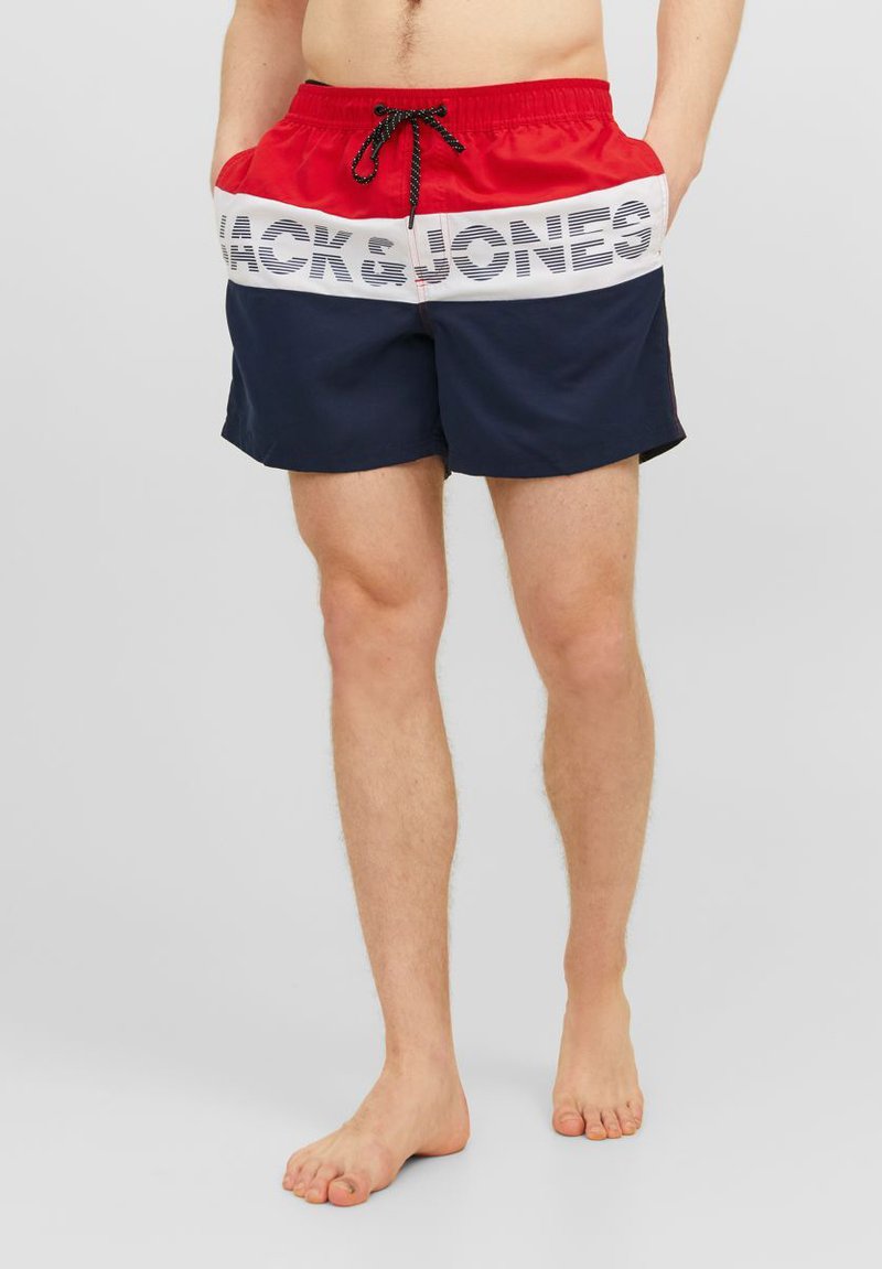 Jack & Jones JPSTFIJI JJ BLOCK SN - Short de bain - chinese red/rouge ...