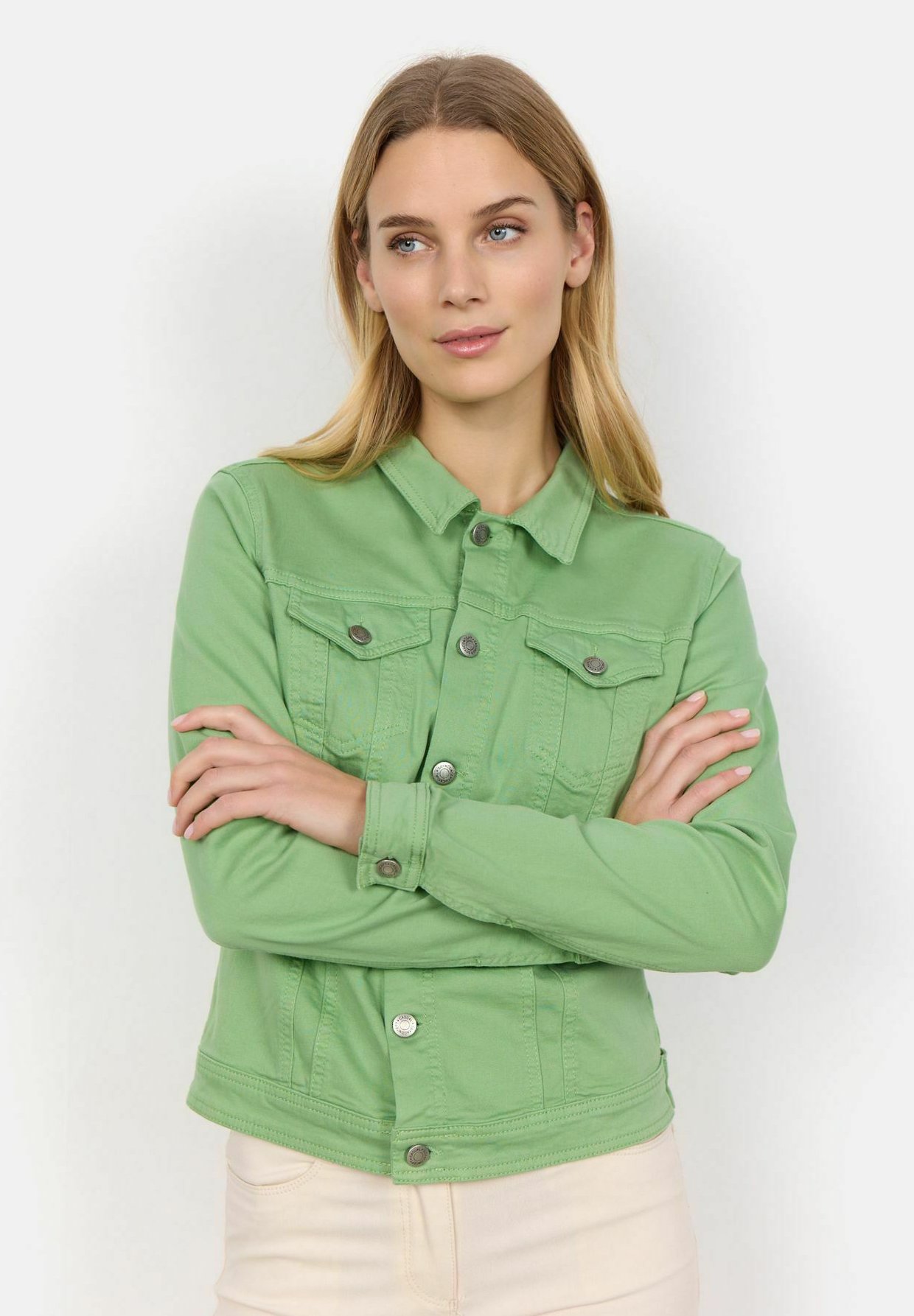 Green denim jacket for women Free Shipping ZALANDO