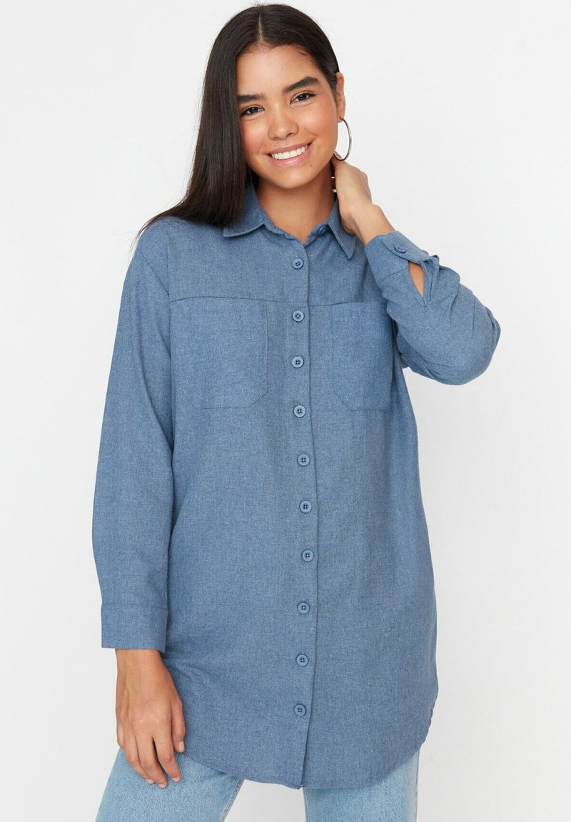 Trendyol Modest Button-down blouse - blue - Zalando.ie