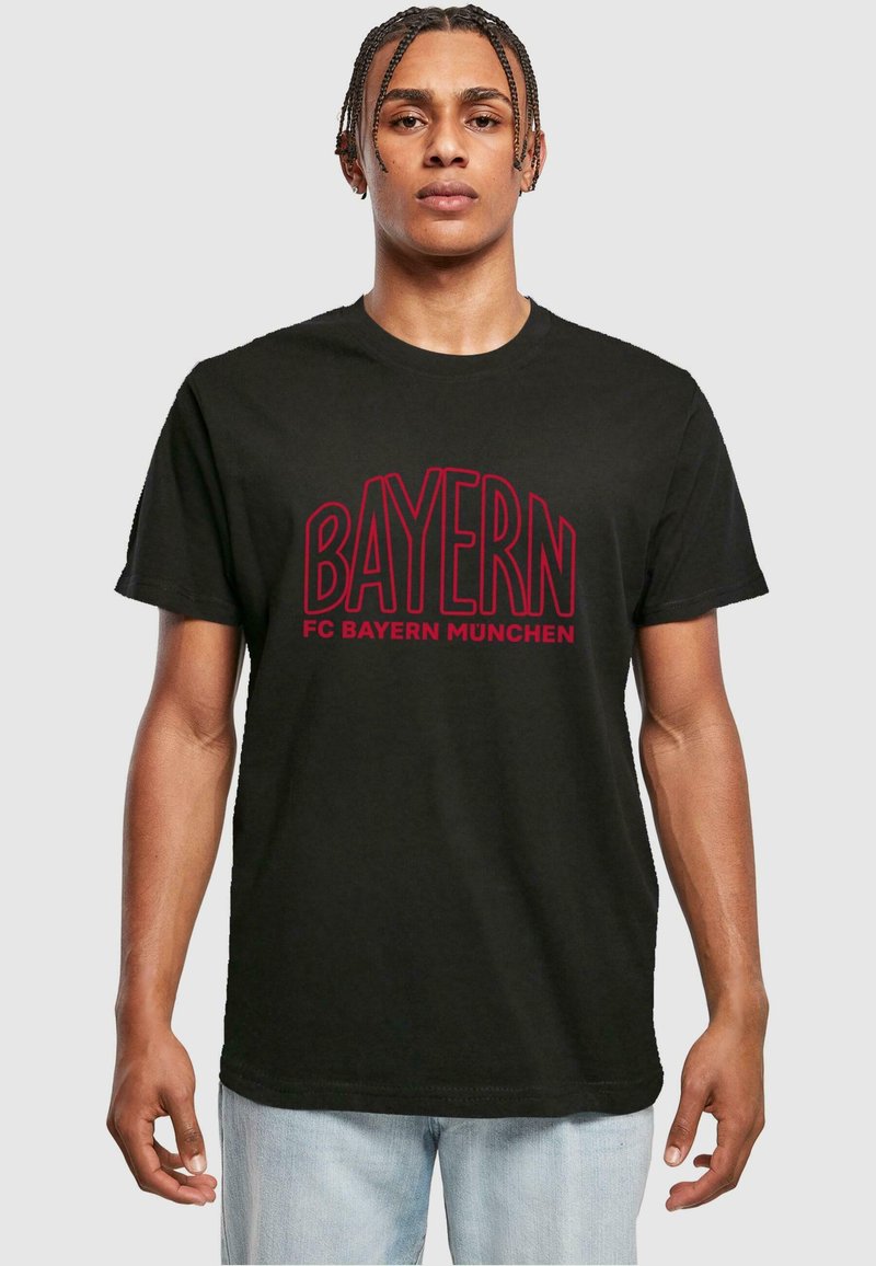 FC Bayern München LOGO OUTLINES ROUND NECK - T-shirt print - black ...