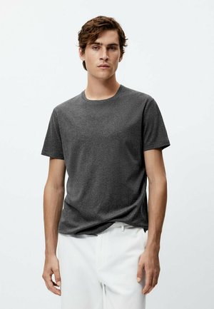 Massimo Dutti SHORT SLEEVE - T-shirt basic - black/zwart - Zalando.nl