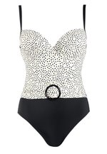 Feba Swimwear Kostium kąpielowy - biało czarny retro kropki/biały ...
