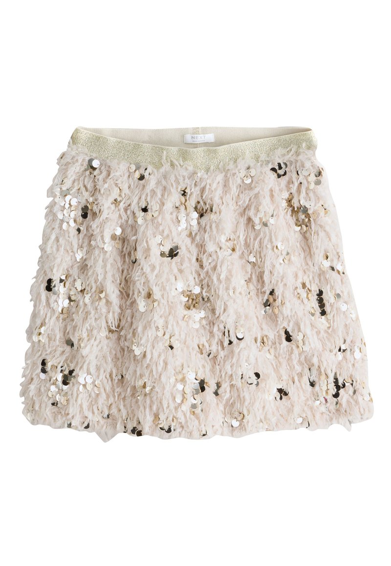 Next REGULAR FIT - A-lijn rok - cream fluffy sequin/beige - Zalando.nl