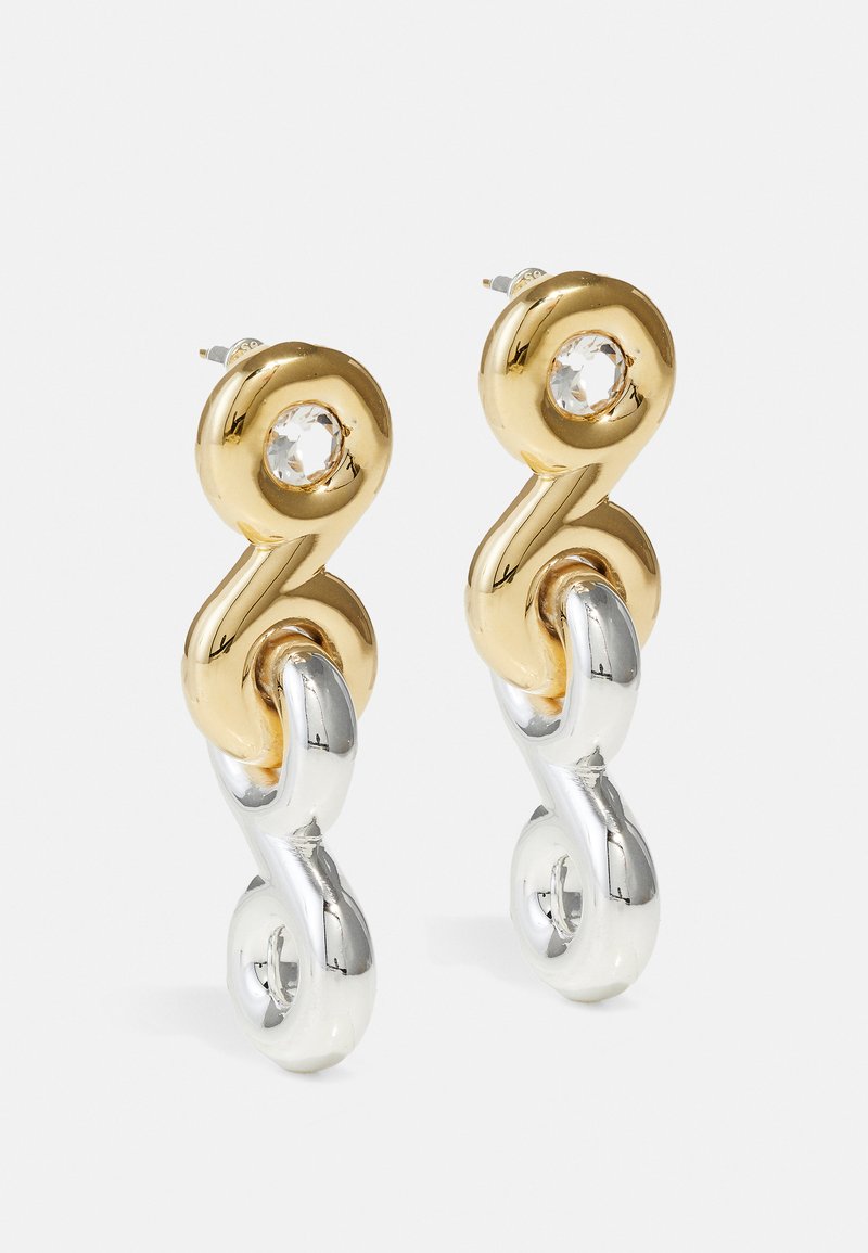 Uncommon Matters DOUBLE LOOP KNOT LOCK EARRING - Earrings - white ...