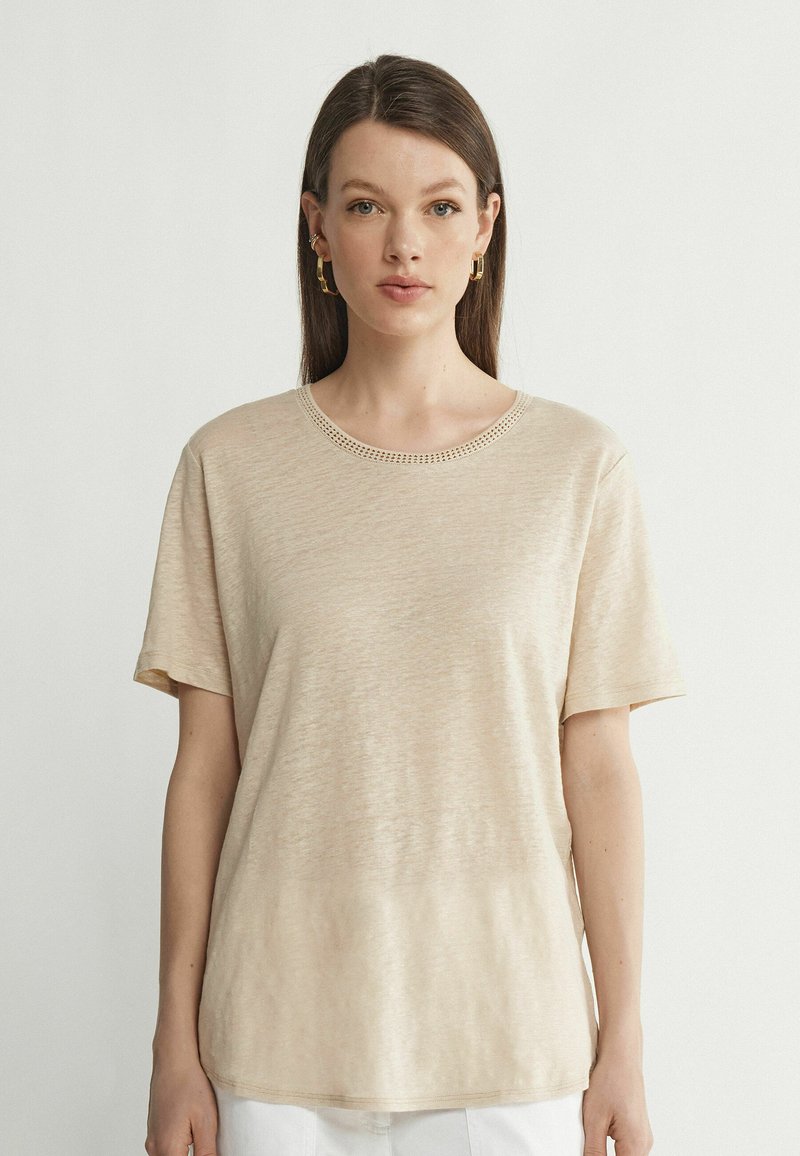 Falconeri Basic T-shirt - natürlich natural ecru/mottled beige - Zalando