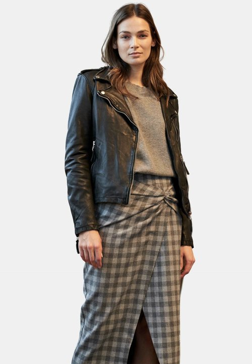 7eleven SERENATA - Veste en cuir - schwarz/noir - ZALANDO.BE