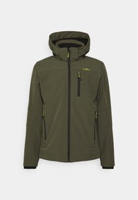 CMP MAN JACKET ZIP HOOD - Softshelljas - oil green/nero/donkergroen - Zalando.nl