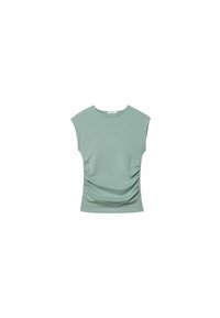 Stradivarius FITTED WITH GATHERING - T-shirt basic - light green/lichtgroen - Zalando.be