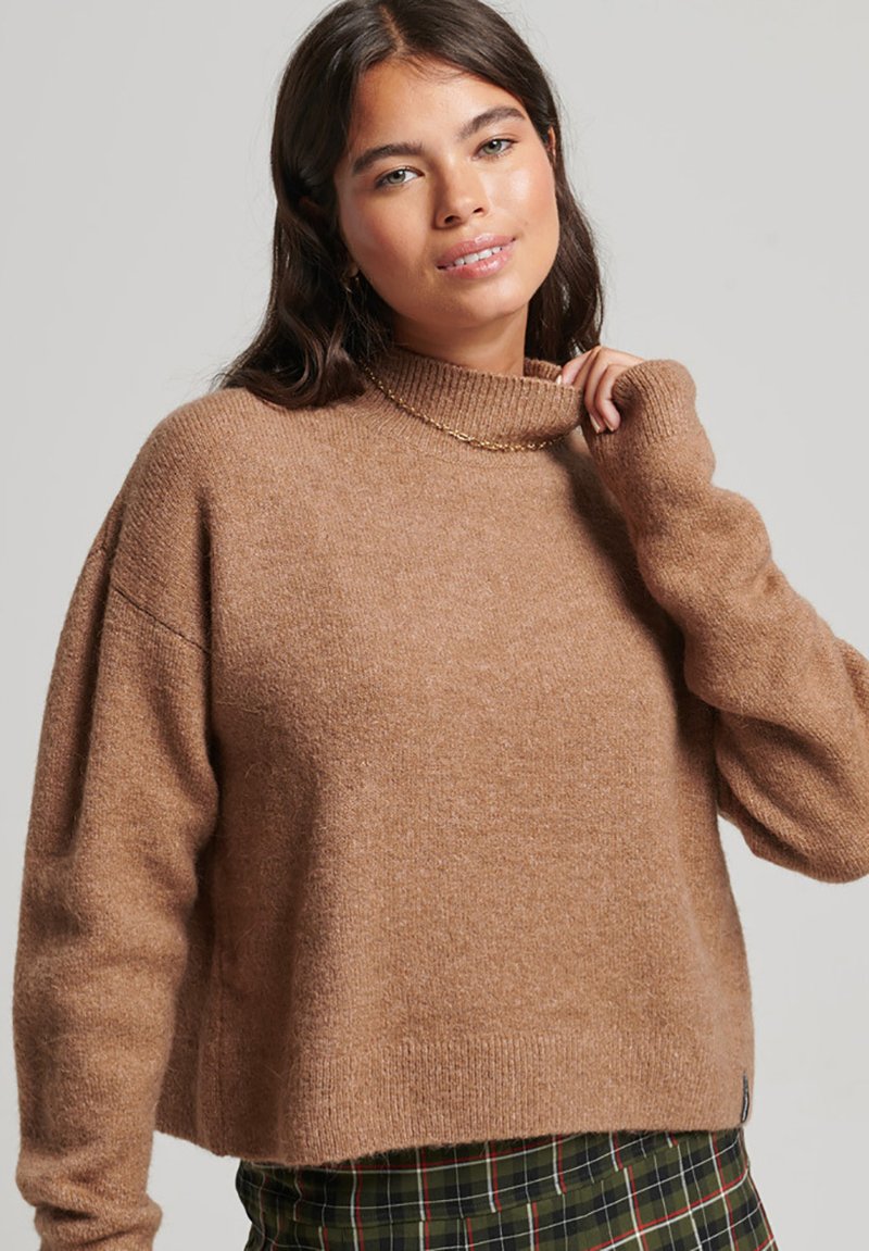Superdry VINTAGE ESSENTIAL MOCK NECK - Pullover - mink/marron - ZALANDO.FR