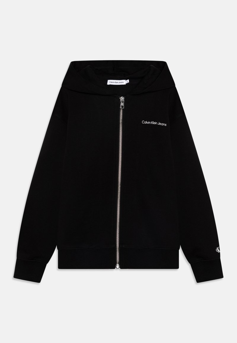 Calvin Klein Jeans Logo Relaxed Zip Through Unisex Sweatjacke Black