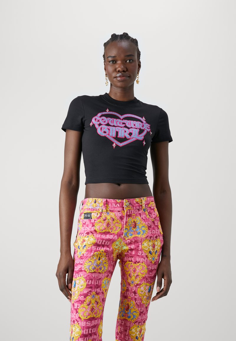 Versace Jeans Couture HEART - Print T-shirt - black - Zalando.ie