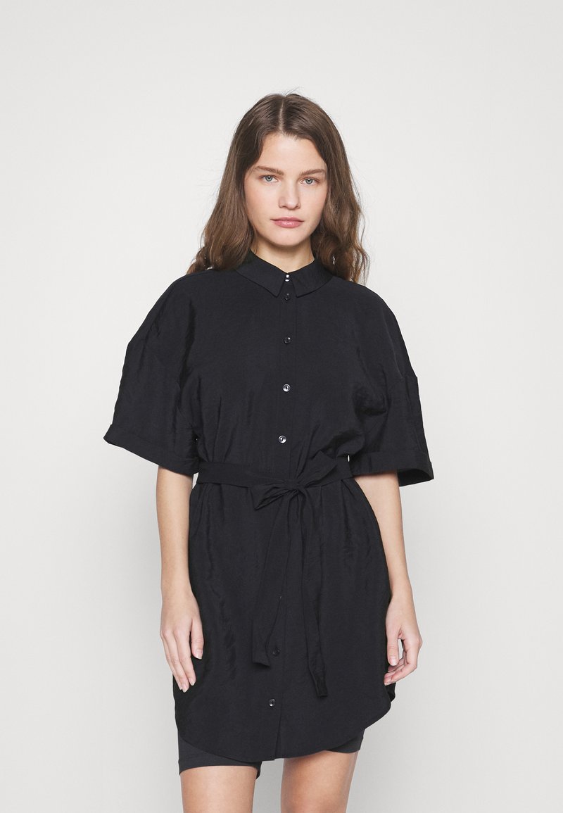 Vero Moda Petite VMQUEENY SHORT SHIRT DRESS - Abito a camicia - black ...