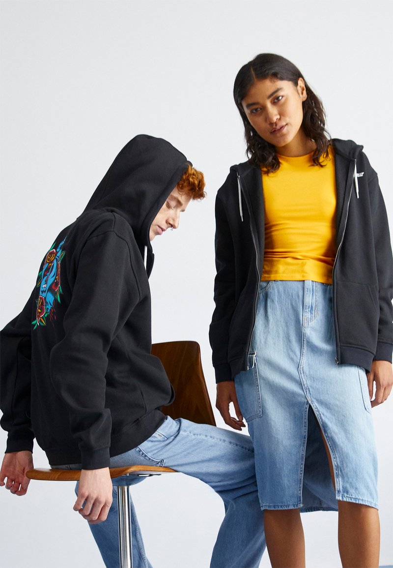 Santa Cruz SCREAMING FLASH ZIP HOOD UNISEX - Zip-up sweatshirt - black ...