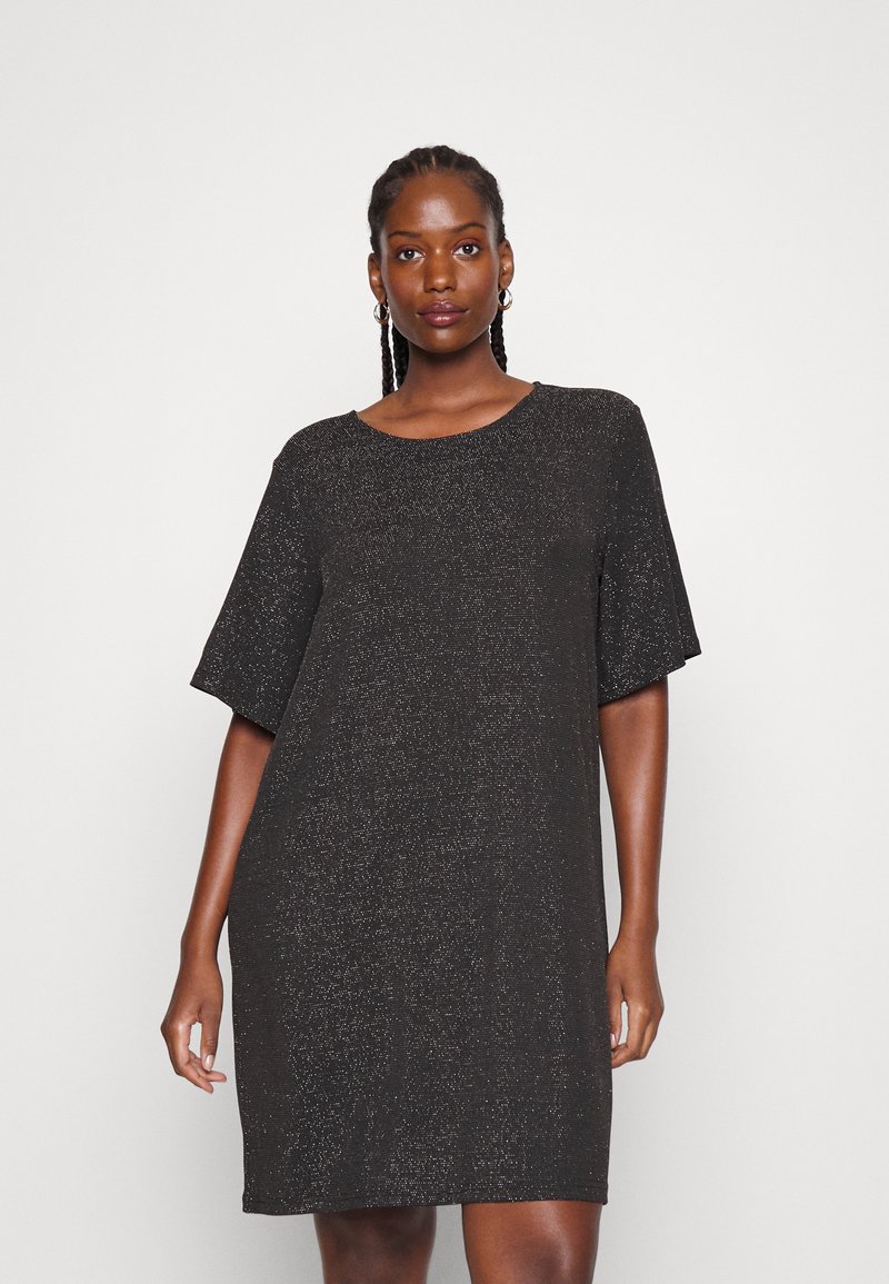 Vero Moda Curve VMKANVA OVERSIZE TEE DRESS - Cocktailjurk - black ...