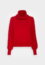 edc by Esprit NECK SWEATER - Strickpullover - dark red/bordeaux ...