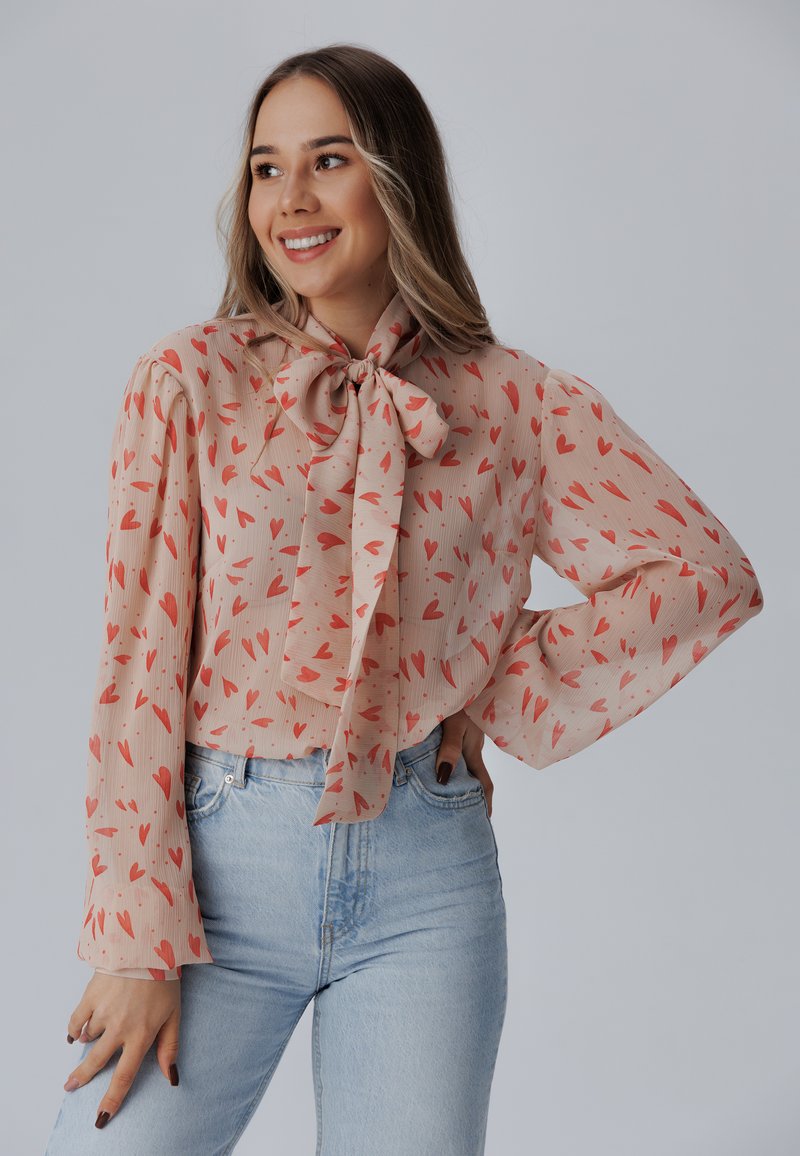 Laurella TANYA HEARTS - Bluse - apricot - Zalando.de
