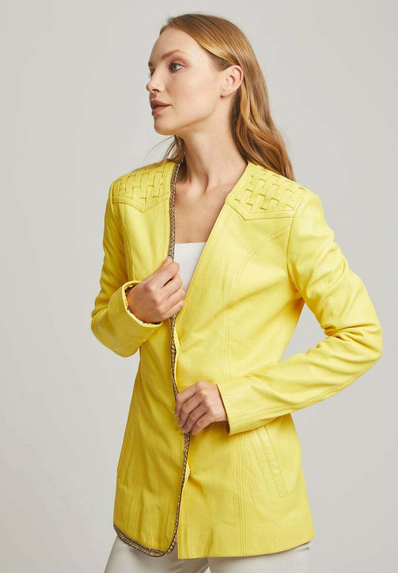 Ikigai The City Leather jacket - yellow - Zalando.ie