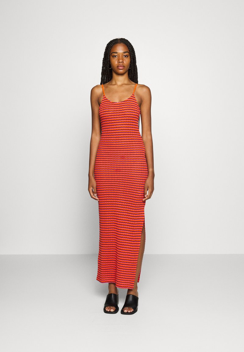 Even&Odd MIDI FAKE BODYCON DRESS - Maxi dress - orange/pink/black ...
