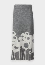 Marimekko PIELI LAMMET - Pencil skirt - light grey/off-white/light grey ...