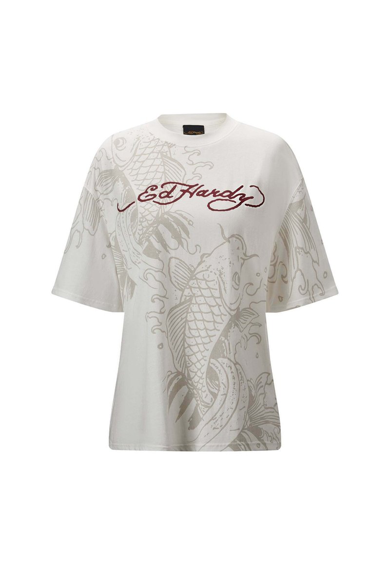 Ed Hardy KOI LOGO RELAXED - T-Shirt print - white/weiß - Zalando.de