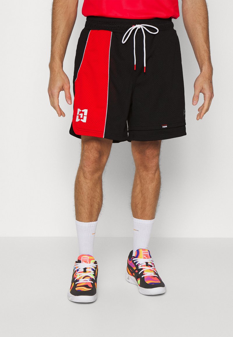Puma RALPH SHORT - kurze Sporthose - black/for all time red/schwarz ...